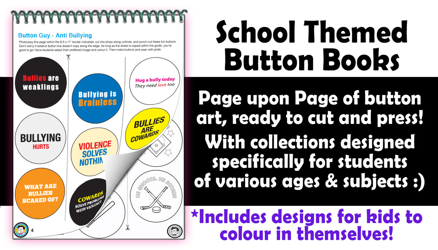 School Themed Button Books – People Power Press for Custom Buttons ...